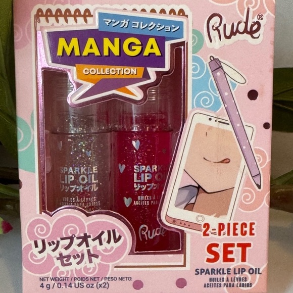RUDE | Makeup | Rude Manga Collection Sparkle Lip Oil Set | Poshmark